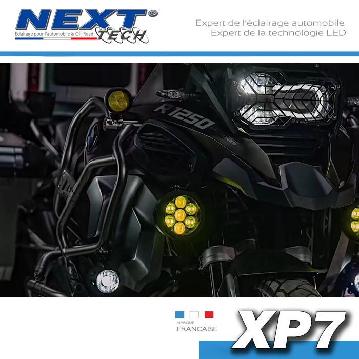 Caches de protection jaune 110mm pour phares LED Next-Tech Xp7